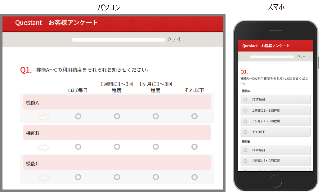 マトリックス（スマホ向けデザイン） – Questant HELP [クエスタントヘルプ]